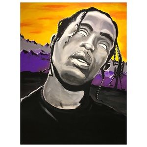 Wall Decor | Travis Scott 18x24 Acrylic Painting | Poshmark